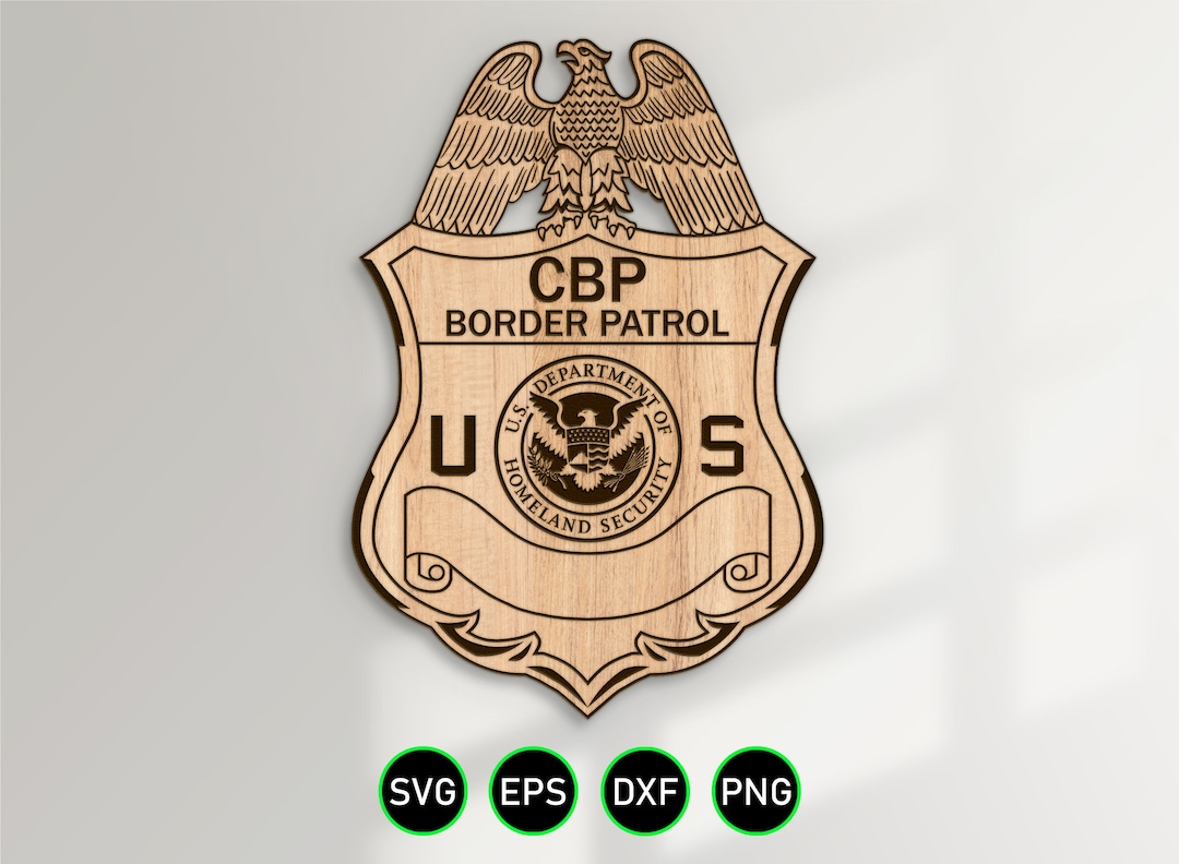 CBP Border Patrol Badge SVG, DHS Customs Border Protection Shield ...
