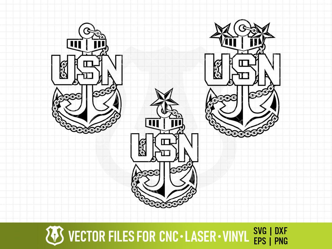 US Navy Chief Anchors SVG Collection, USN Chiefs Anchor Vector Clipart ...