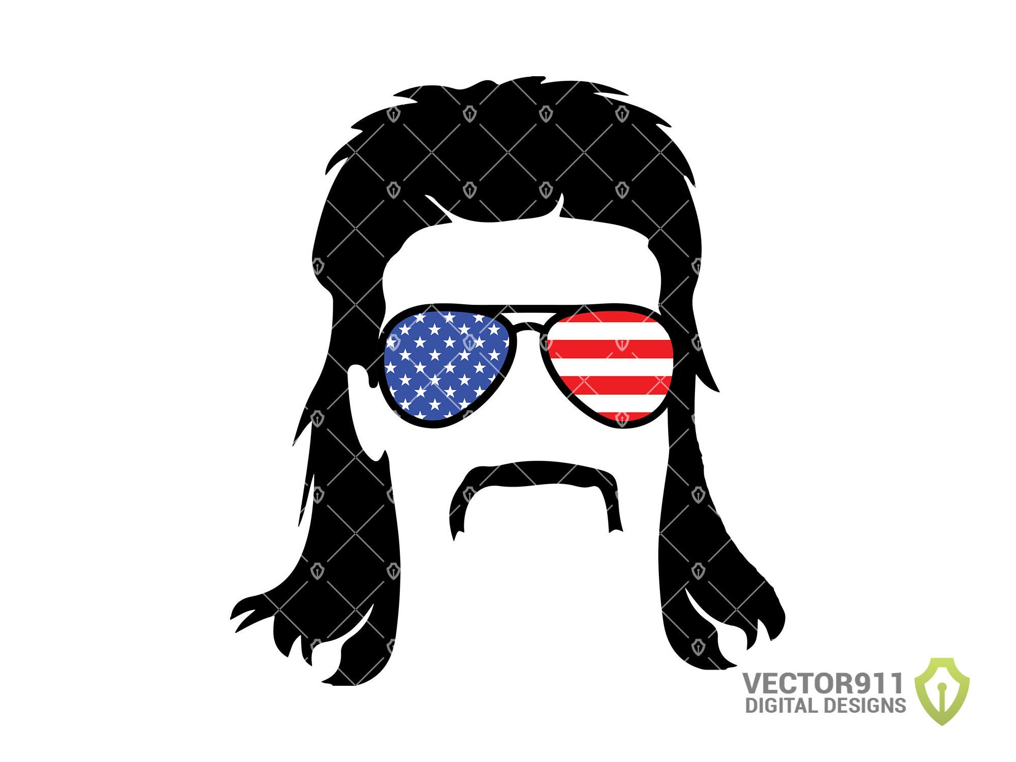 Mullet Hair Silhouette