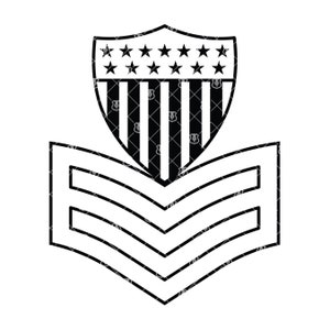 Coast Guard E4, E5, E6 Ranks SVG Bundle USCG Enlisted Rank Insignia PNG ...
