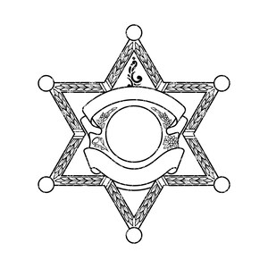 Six Point Star Badge V10 SVG, Blank Sheriff Police 6 Point Shield ...