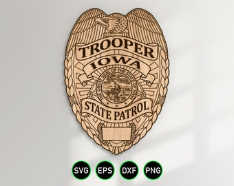 Iowa State Trooper Police Badge SVG - Etsy