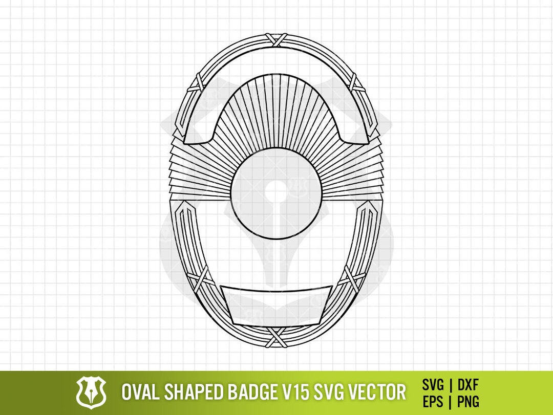 Oval Shaped Badge V15 SVG Vector Blank Police Sheriff Fire Badge Vector ...