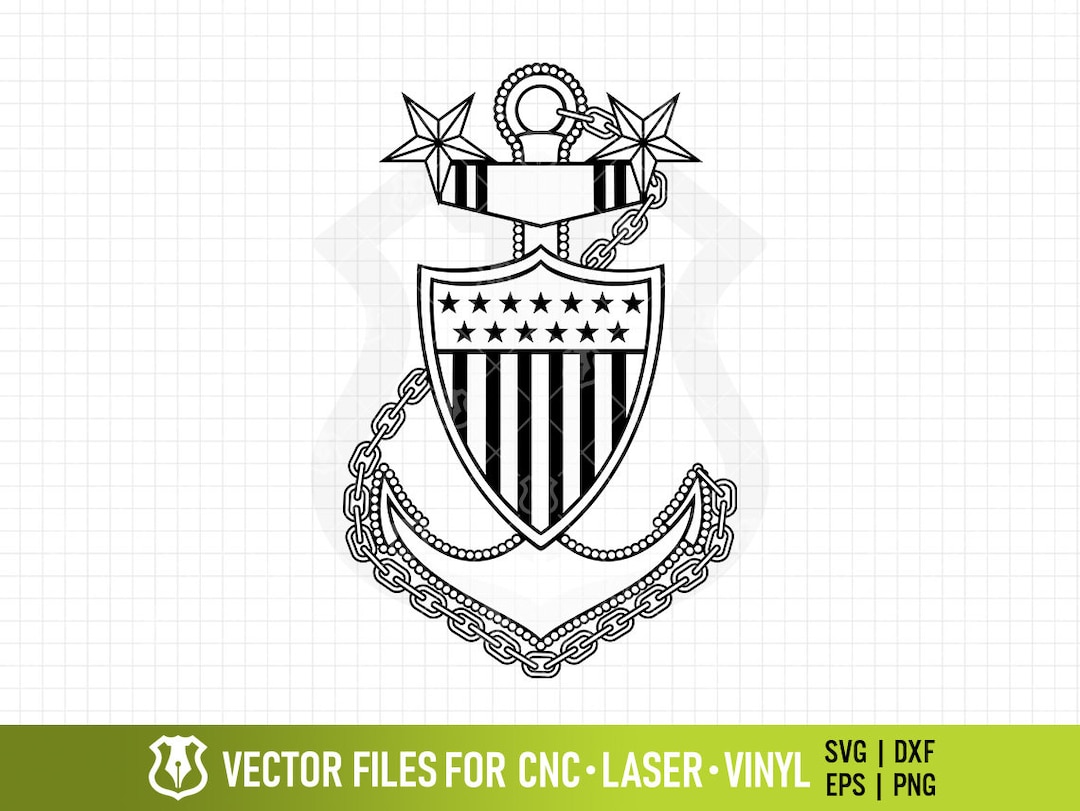 USCG Coast Guard E9 Master Chief Petty Officer Anchor Vector Clipart ...