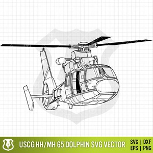 USCG HH/MH 65 Dolphin Svg Vector Coast Guard Eurocopter Vector Art ...