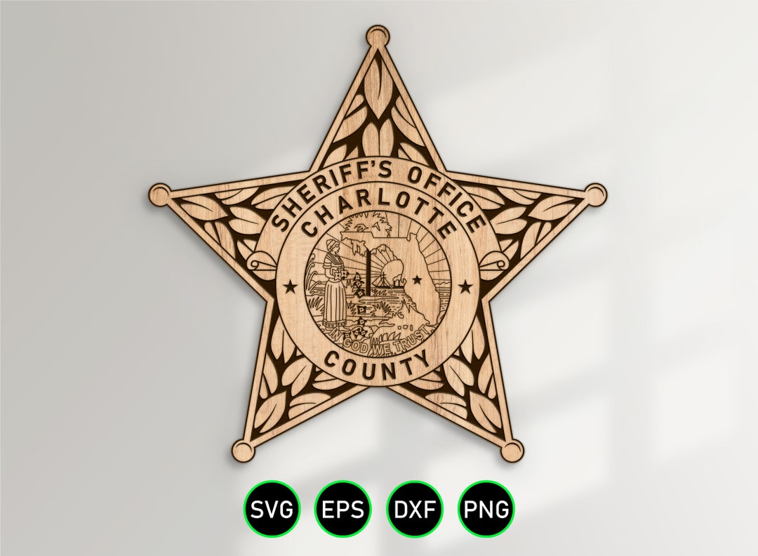 Charlotte Florida Sheriff Badge SVG, County Sheriff's Office Star ...