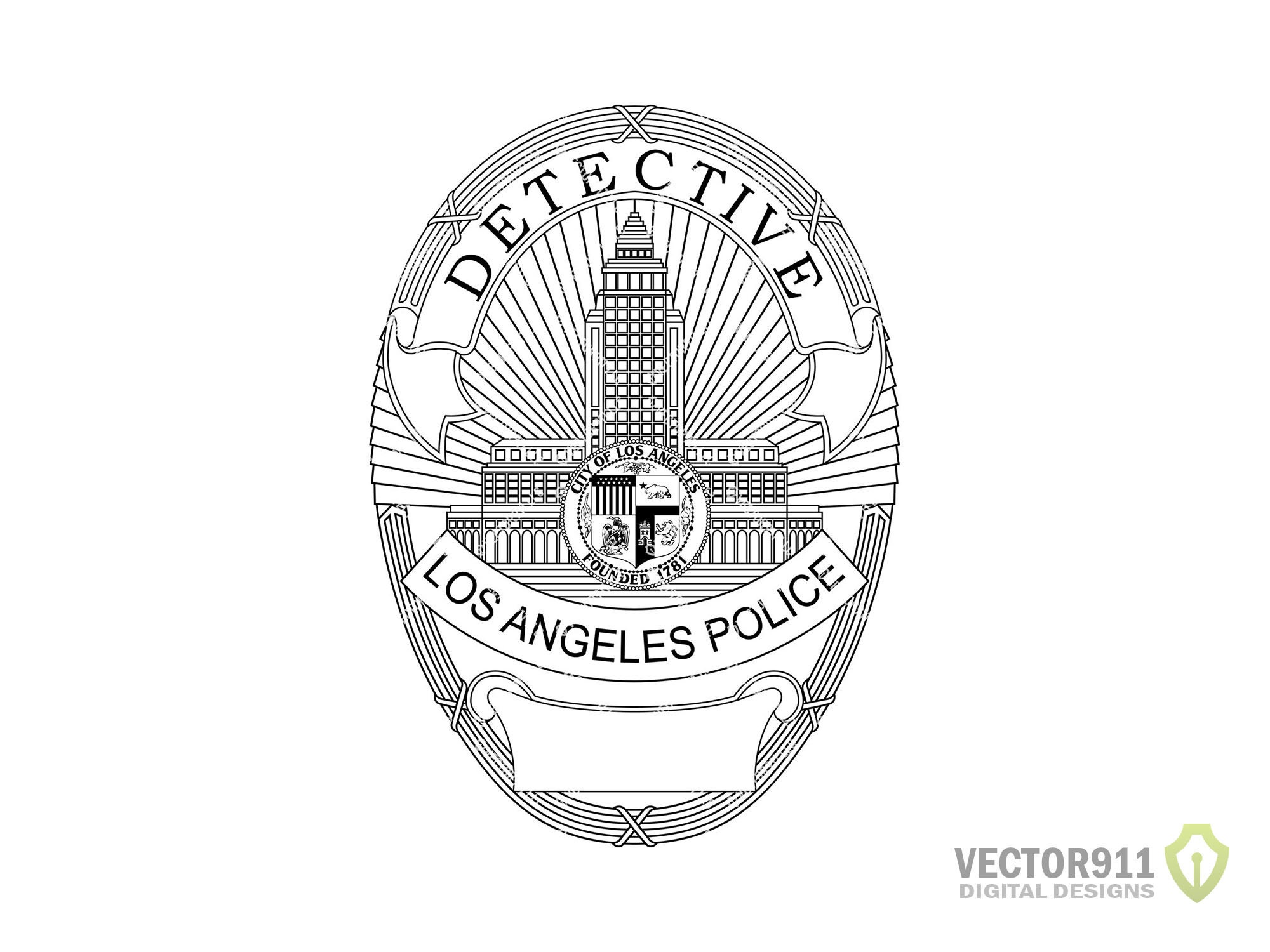 Lapd Badge Drawing