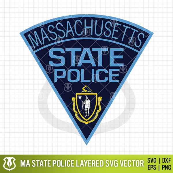 Massachusetts Police Badge Svg - Etsy