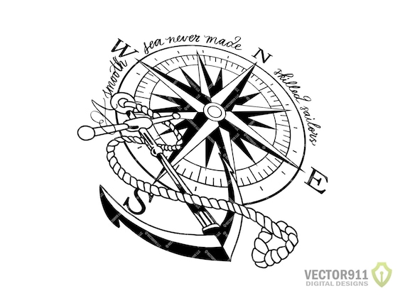 Nautical Compass Sketch
