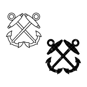 USCG Boatswain's Mate Crossed Anchors SVG, Guardacostas BM Rating ...