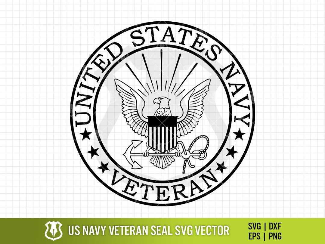 U.S. Navy Eagle Veteran Emblem, Standard Navy Seal Vet Logo Digital ...