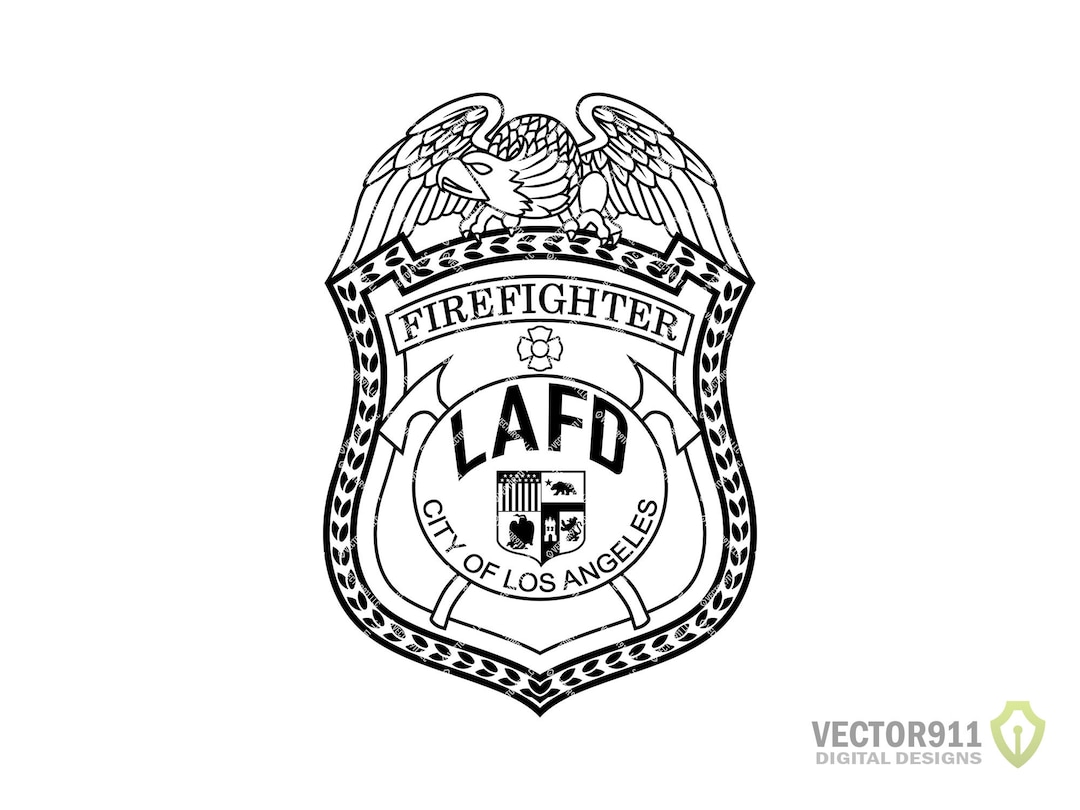 Los Angeles CA Firefighter Badge LAFD California Fire Rescue - Etsy