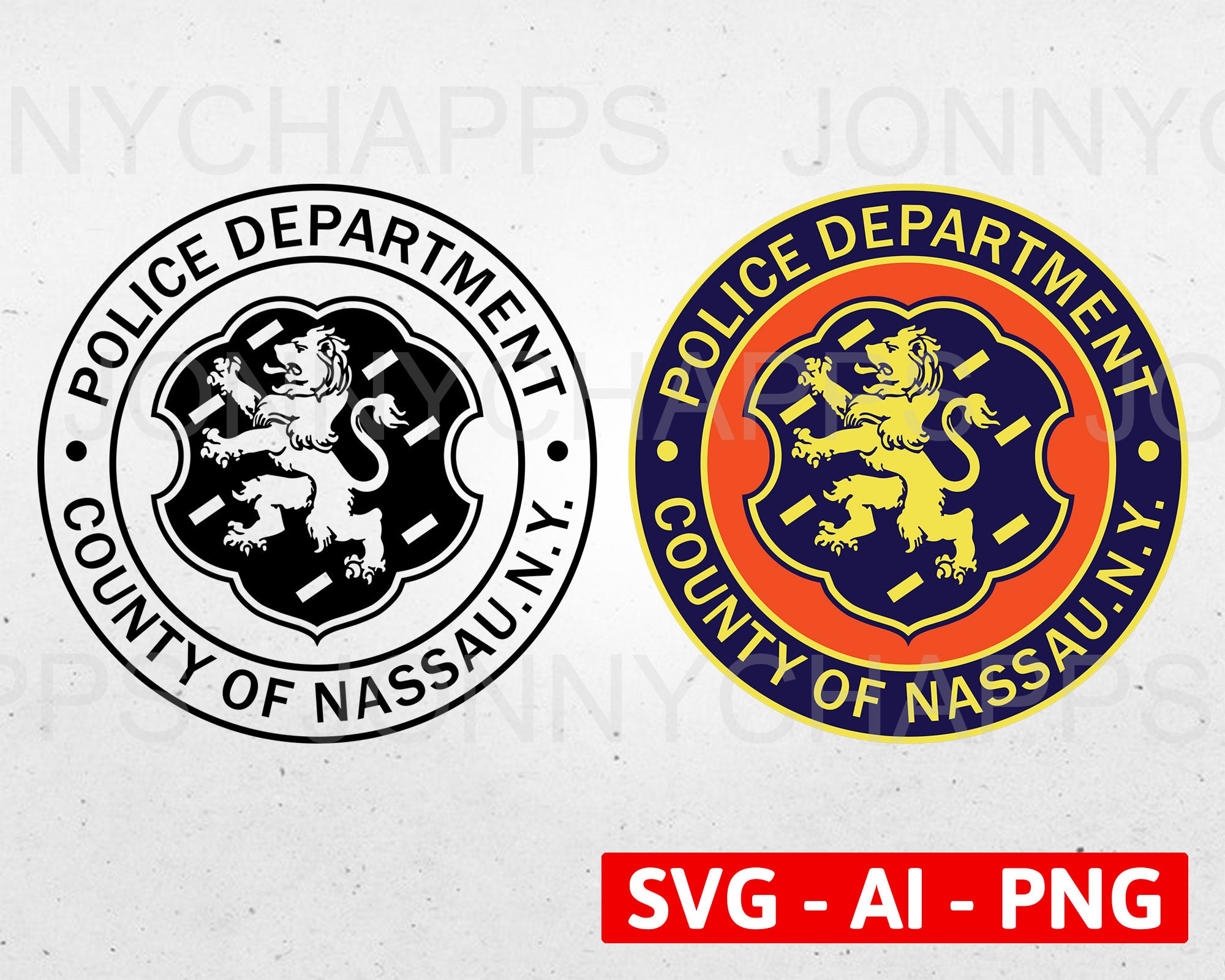 Home Décor Home & Living Black/Orange Nassau County Police Patch ...