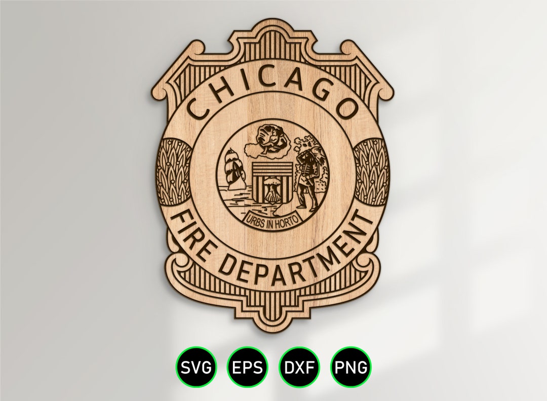 Chicago Illinois Fire Department Badge SVG, IL Fire Fighter EMS Rescue ...