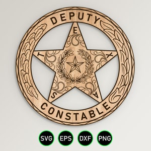 Texas Deputy Constable Badge SVG, Constables Department Vector Clipart ...
