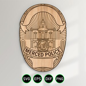 Merced California Police Badge SVG, City Police Department Officer ...