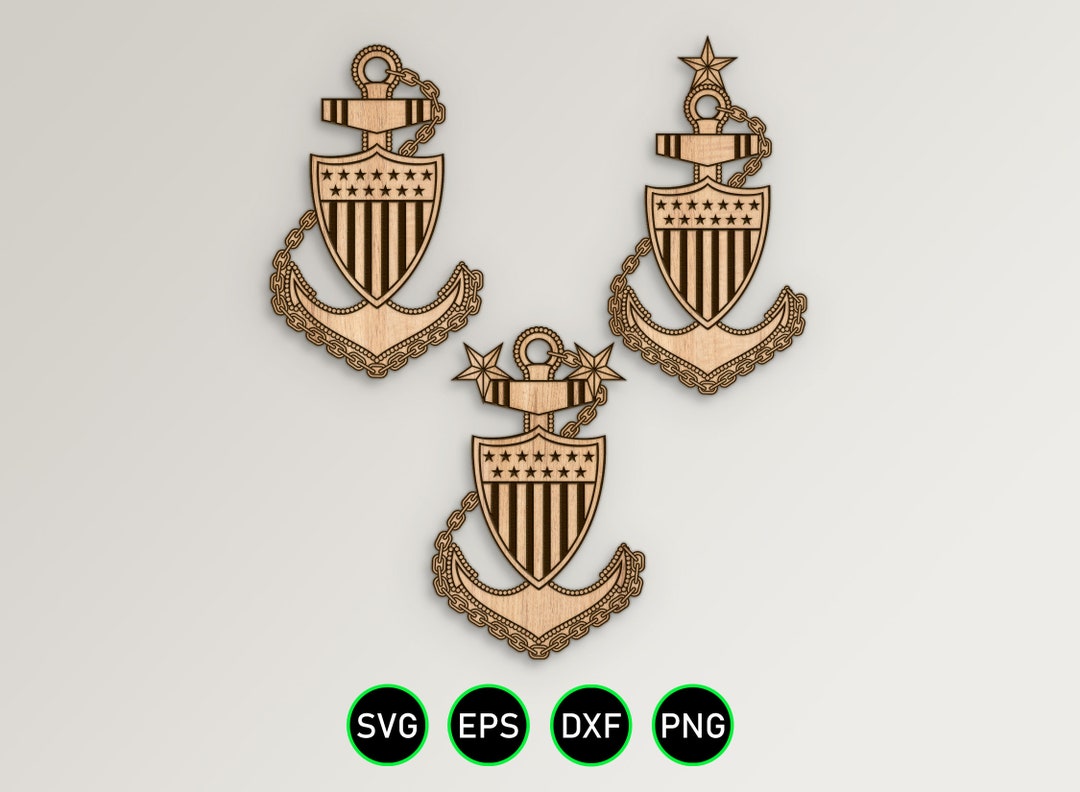 Coast Guard Chief Anchors Bundle SVG, USCG Senior Master E7, E8, E9 ...