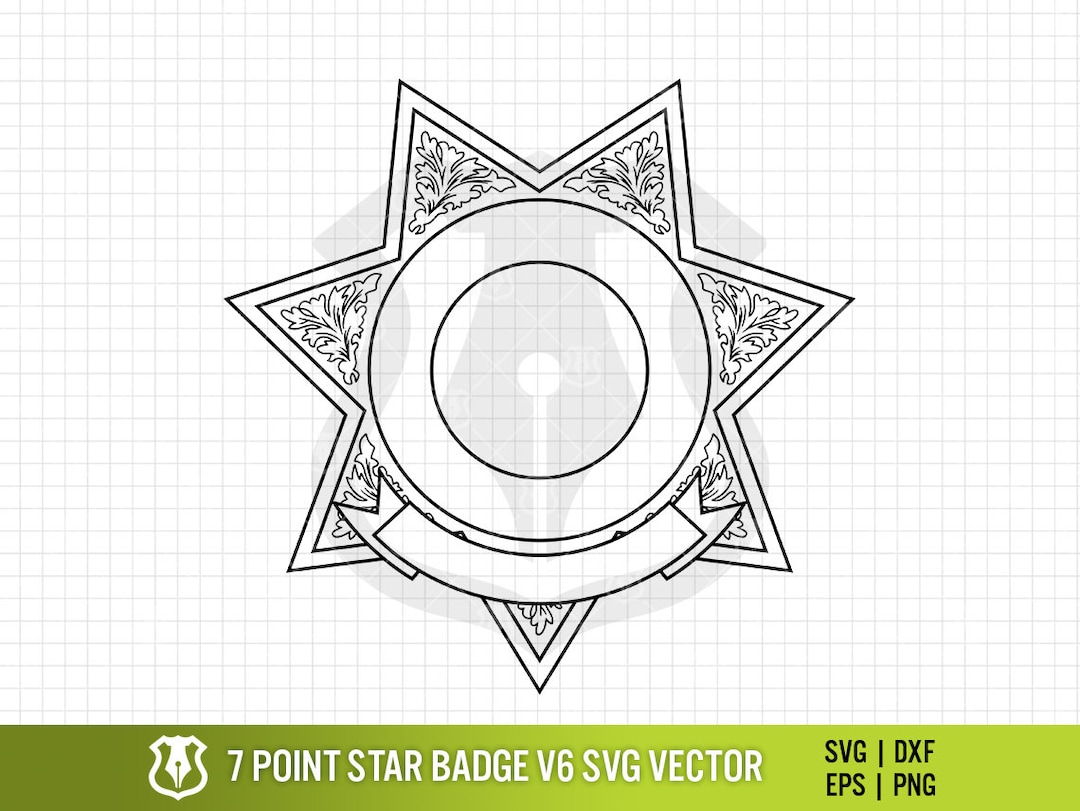 7 Point Star Badge V6 SVG Vector Police Sheriff Deputy Star - Etsy ...