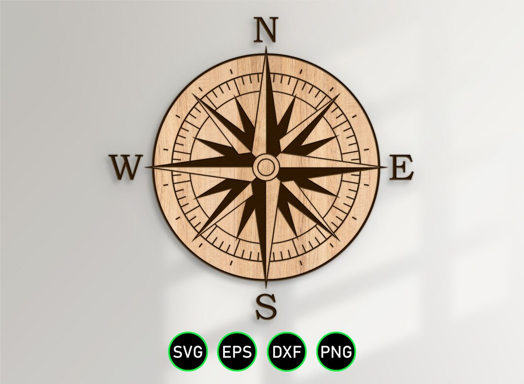 Nautical Compass Rose SVG, Vector Clipart for Woodworking, Vinyl ...