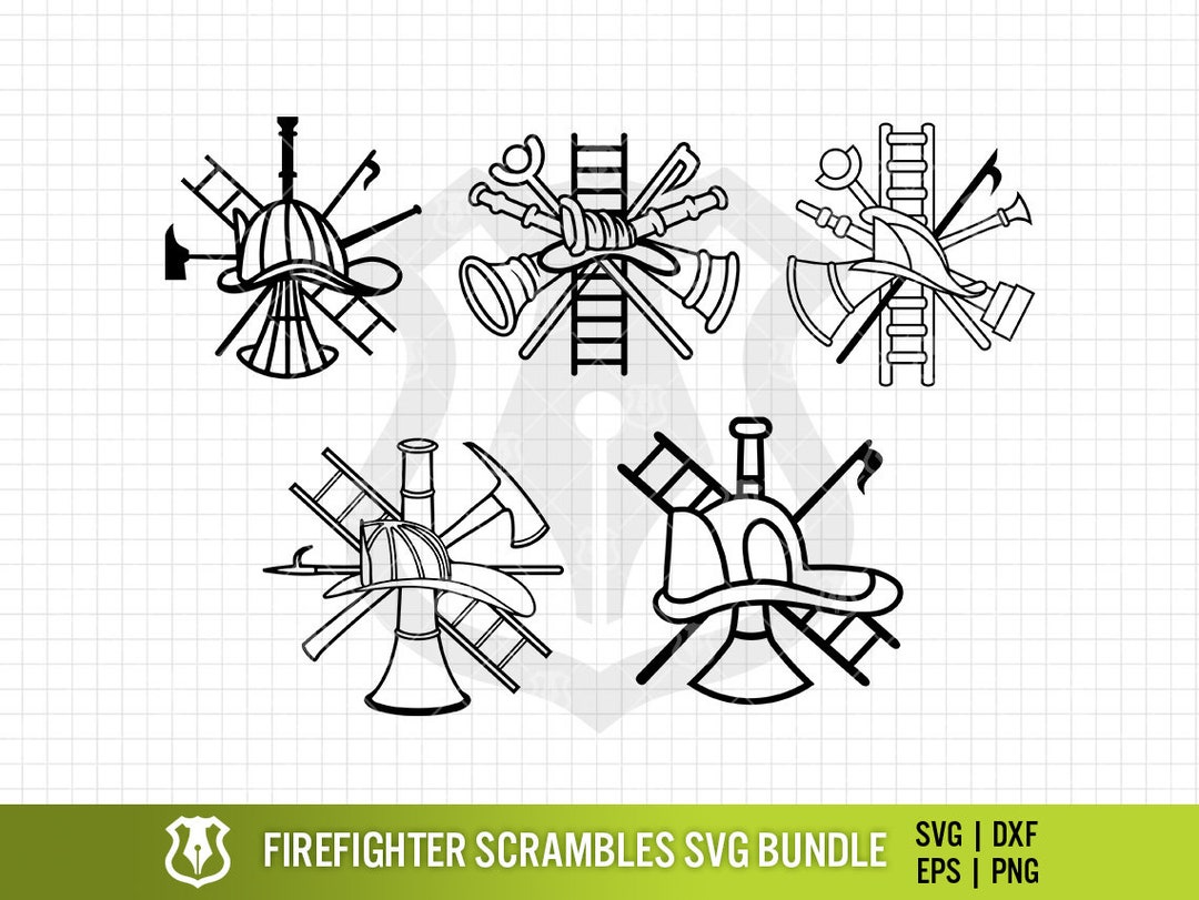 Firefighter Scrambles Fire Emblem SVG Bundle Fire Department Logos PNG ...