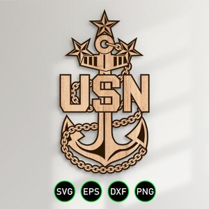 Master Chief Petty Officer of the Navy Anchor SVG, MCPON 3 Star Fouled ...