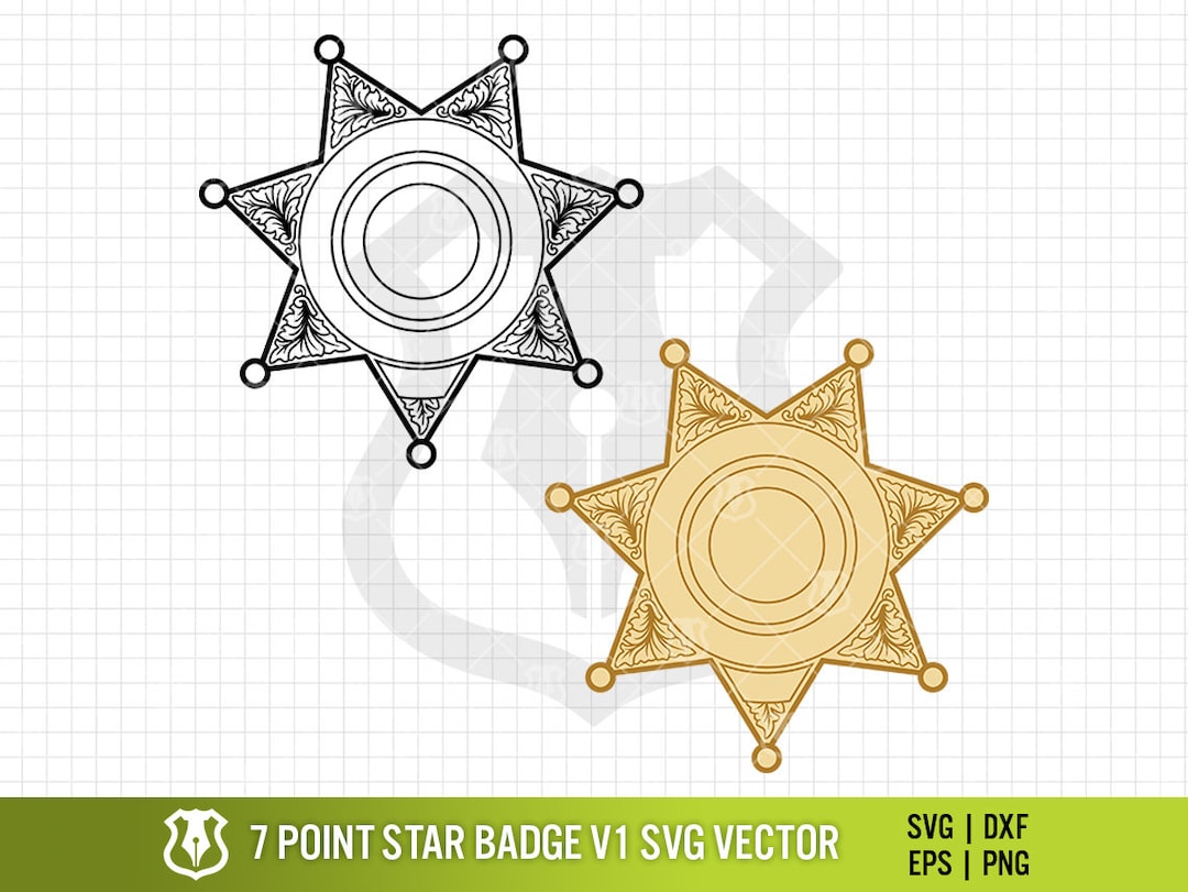 7 Point Star Badge V1 SVG Vector Police Sheriff Deputy Star Shaped ...