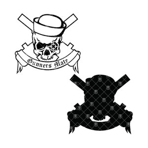 Navy Gunner's Mate Skull SVG, Coast Guard GM Rating Crossed Cannons ...