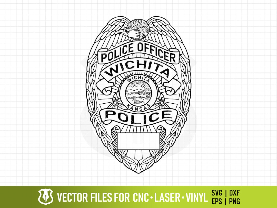 Wichita Kansas Police Officer Badge Vector Clipart High-quality SVG for ...