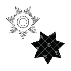 Seven Point Star Badge V11 SVG, Blank Sheriff Police Shield Design ...