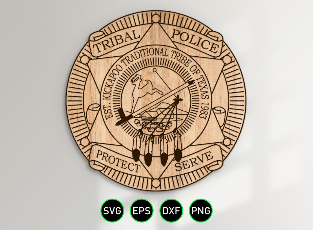 Kickapoo Texas Tribe Police Badge SVG, Tribal Police Officer Shield ...