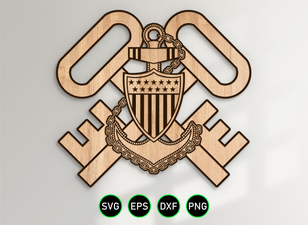 USCG Chief Storekeeper Anchor SVG, Coast Guard SKC Cpo Rating Insignia ...