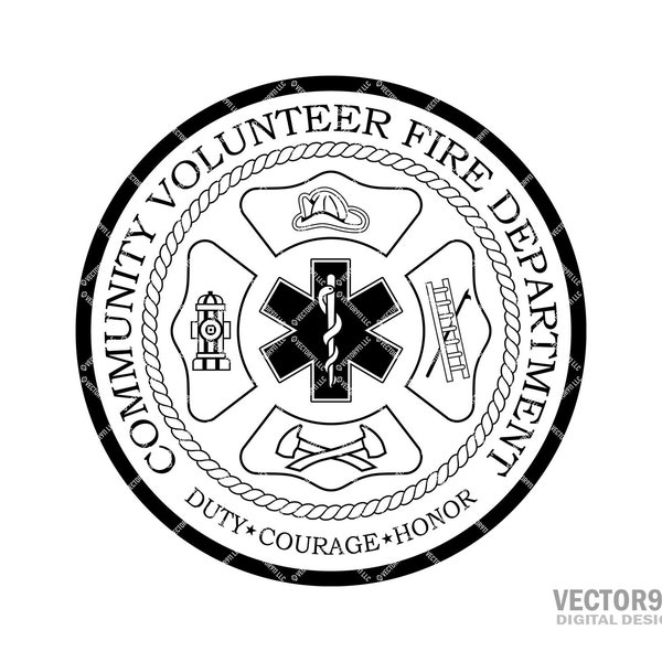 Volunteer Fire Department Logo - Etsy