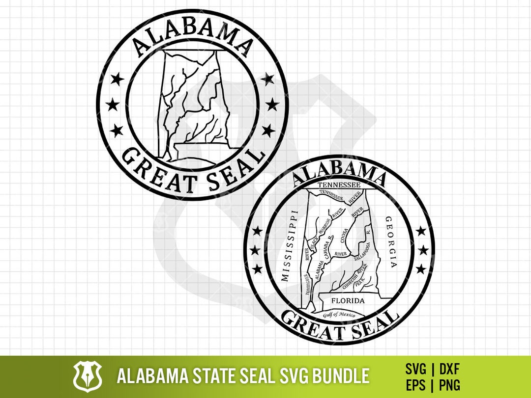 Alabama State Seal SVG Bundle Great Seal of Alabama PNG Bundle AL State ...