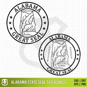 Alabama State Seal SVG Bundle Great Seal of Alabama PNG Bundle AL State ...
