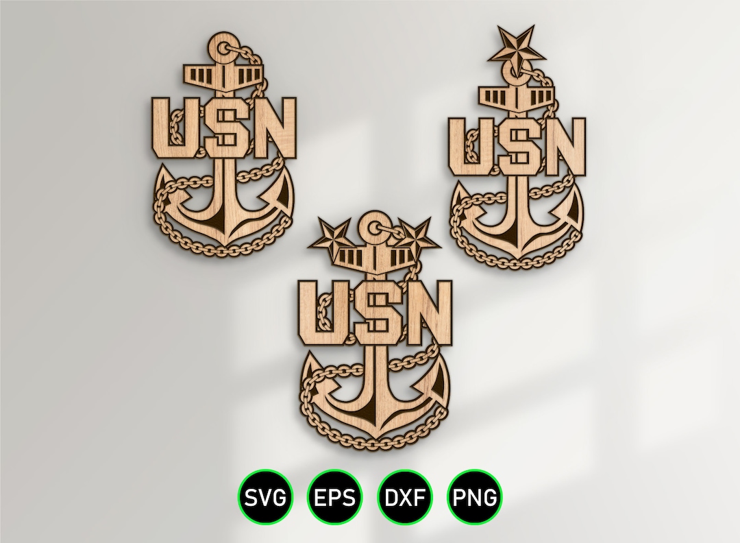 Navy Chief Anchors Bundle SVG, USN Senior Master CPO Fouled Anchors ...