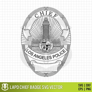 LAPD Chief Badge SVG Vector Los Angeles Police Department - Etsy