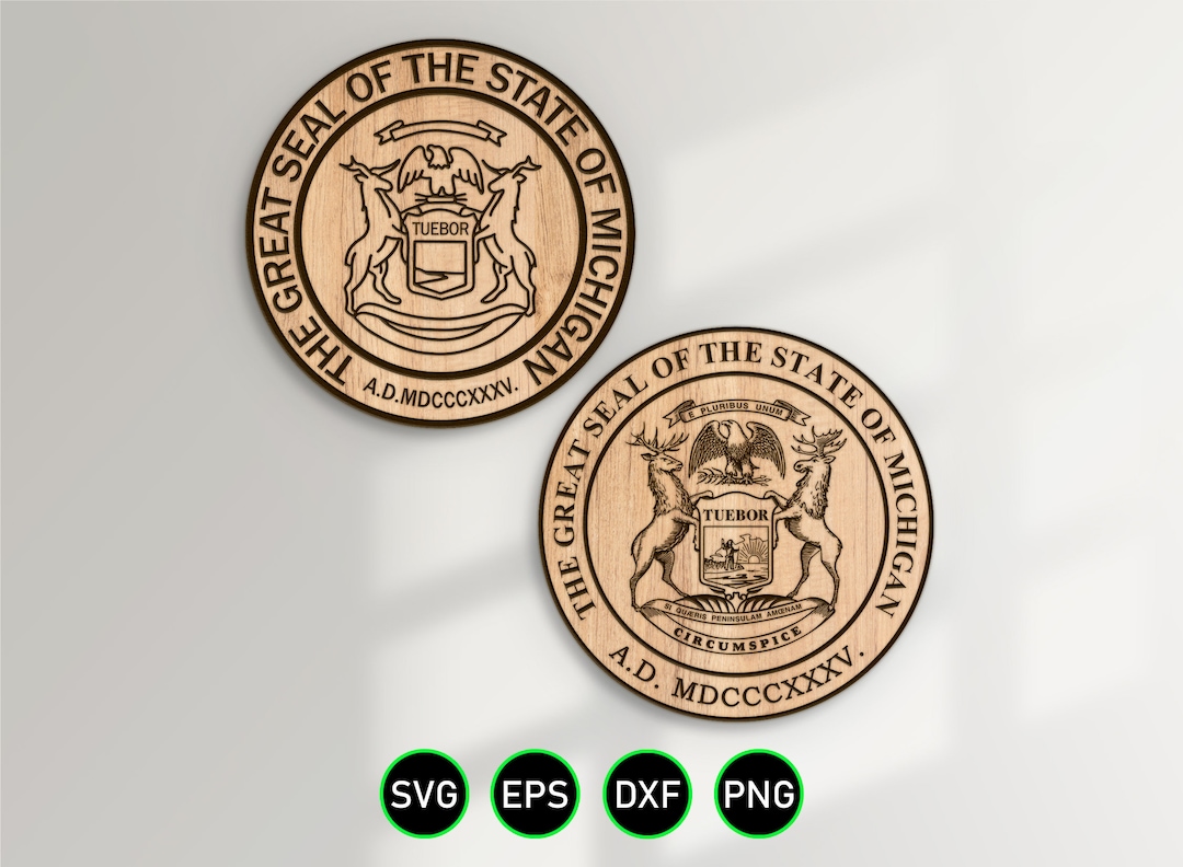 State Seal of Michigan Bundle SVG, Great State Seal Simple and Standard ...