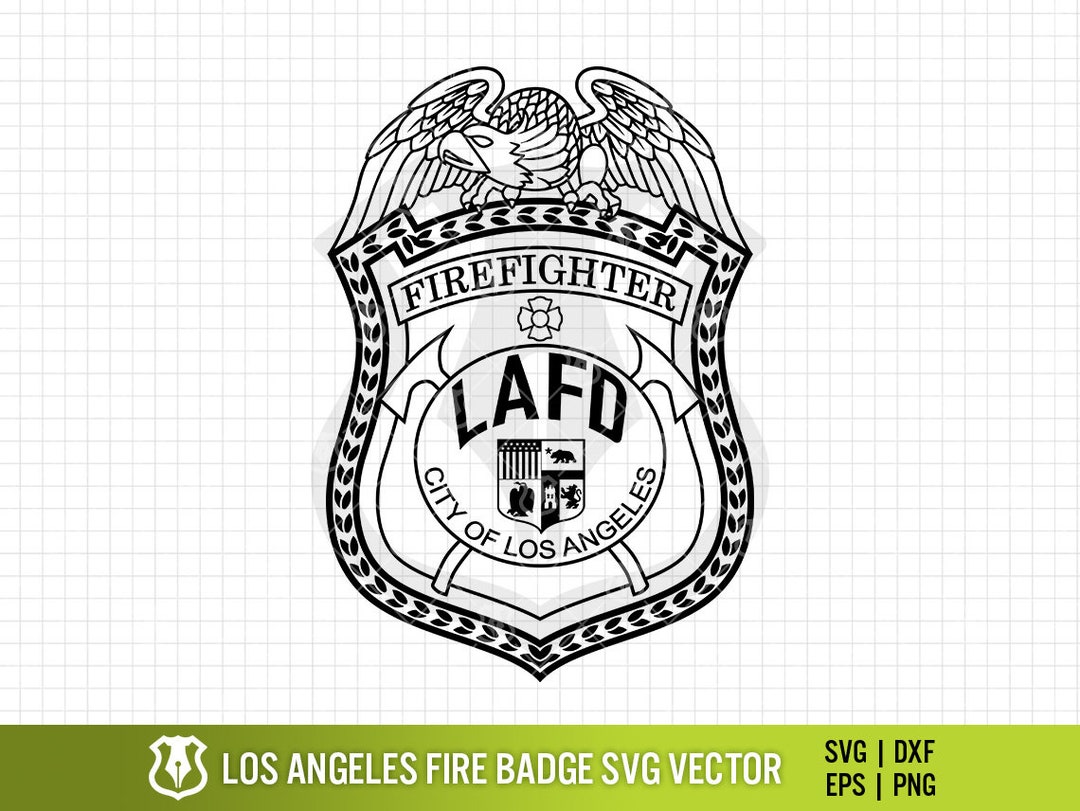 Los Angeles CA Firefighter Badge, LAFD California Fire Rescue ...