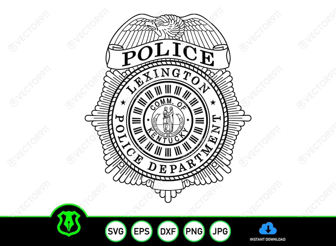 Lexington Kentucky Police Badge SVG, City Police Department Officer ...