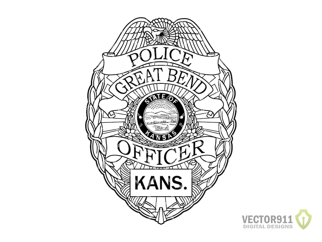 Great Bend Kansas Police Department Badge, KS Law Enforcement Officer ...