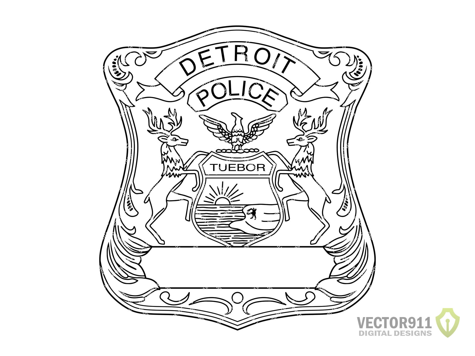 Police Officer Badge Coloring Page