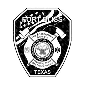 Fort Bliss Texas Fire Emblem SVG, DOD Fire Department Firefighter Patch ...