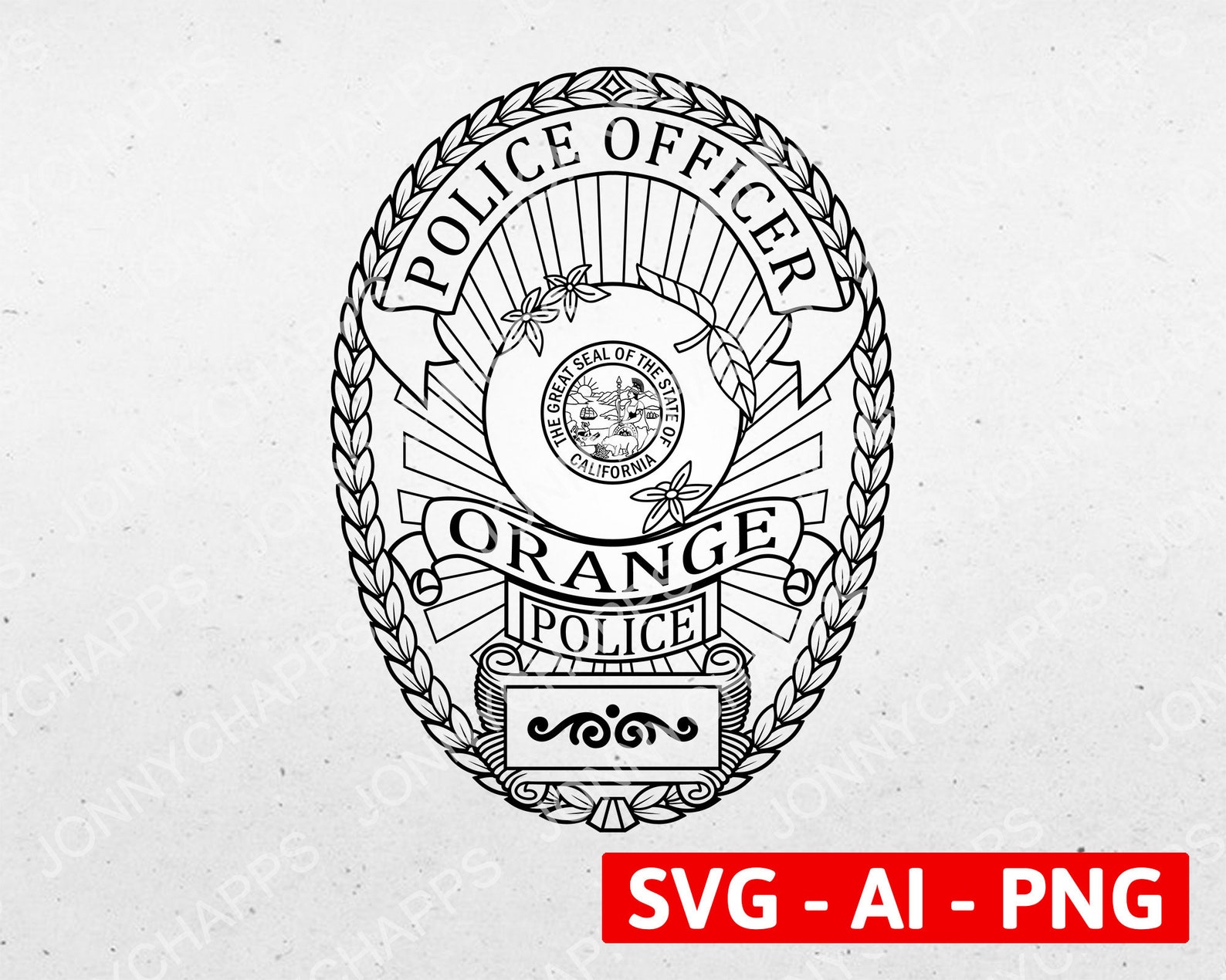 Orange California Police Department Badge CA Law Enforcement - Etsy