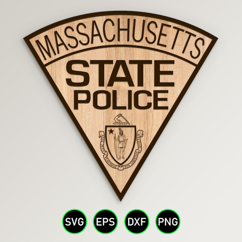 Massachusetts State Police Badge Svg - Etsy