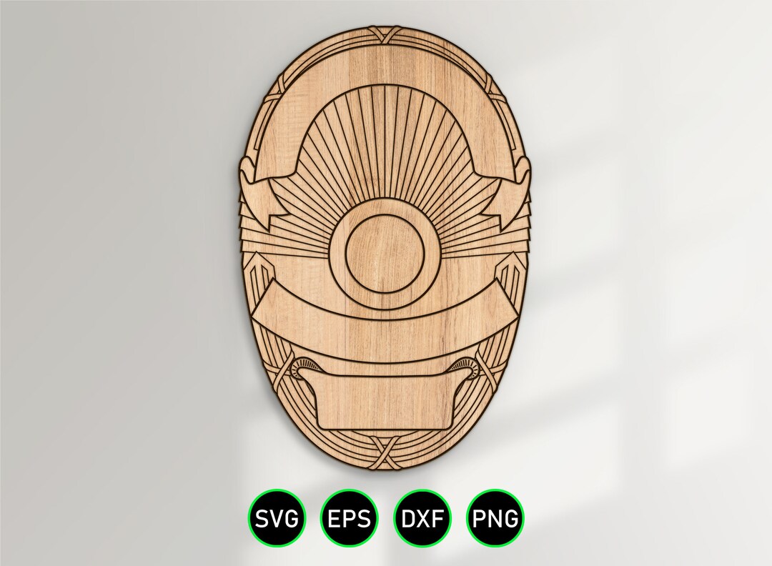 Oval Shaped Badge V1 SVG, Blank Police Sheriff Fire Badge Design ...