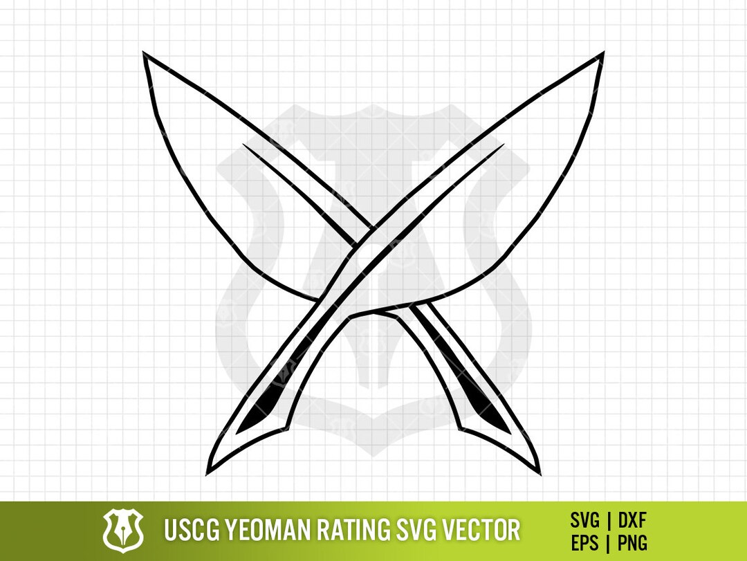 USCG Yeoman YN, Coast Guard Rating Badge Pin, Digital Vector Cut File ...