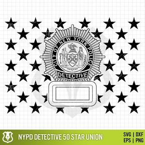 NYPD Detective Badge Union SVG Vector New York City Police American ...
