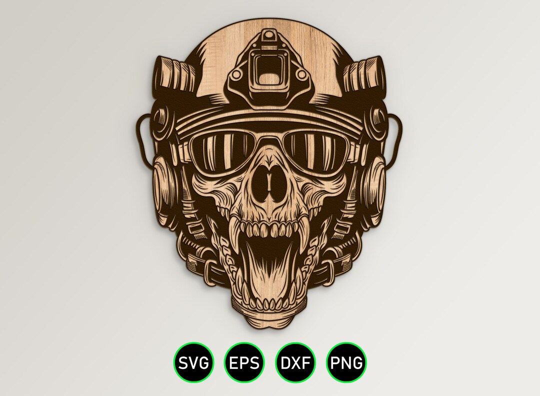 Police K9 Dog Skull SVG, Tactical Helmet Canine Silhouette Vector ...