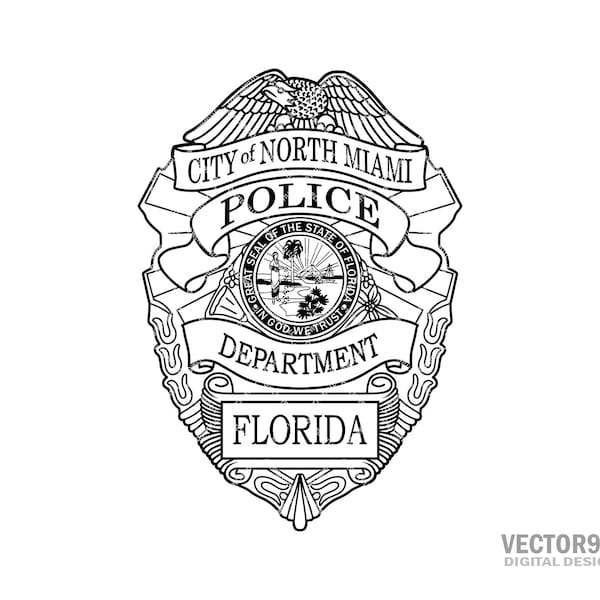 Miami Police Badge Svg - Etsy Norway