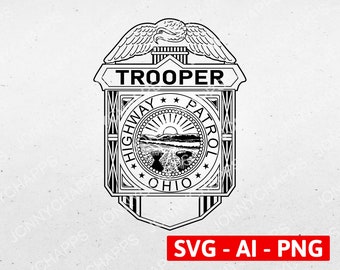 Ohio Police Badge Vector - Etsy